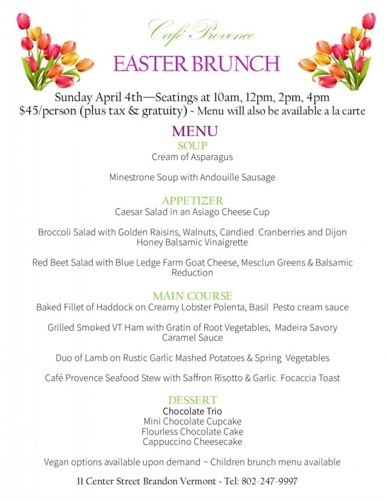 Our Menu - Café Provence