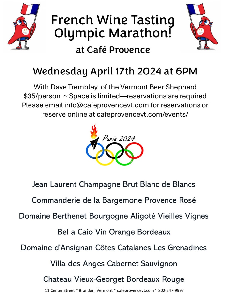 April 17th Wine Tasting - Café Provence